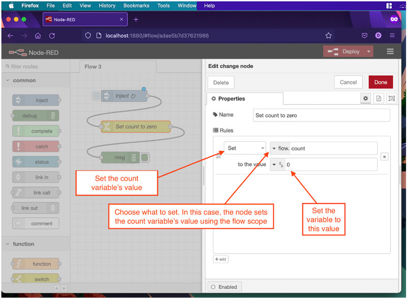 How to Use Variables in Node-RED
