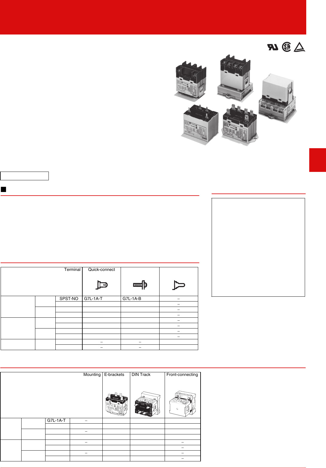 G7L Series by Omron Electronics Inc-EMC Div Datasheet | DigiKey